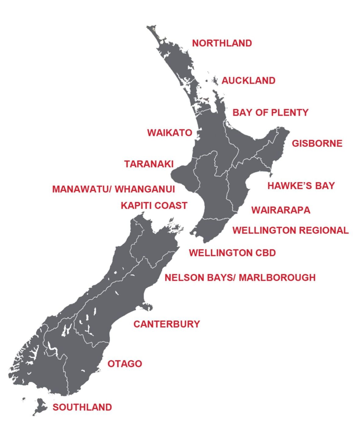 BNI NZ Regional Map